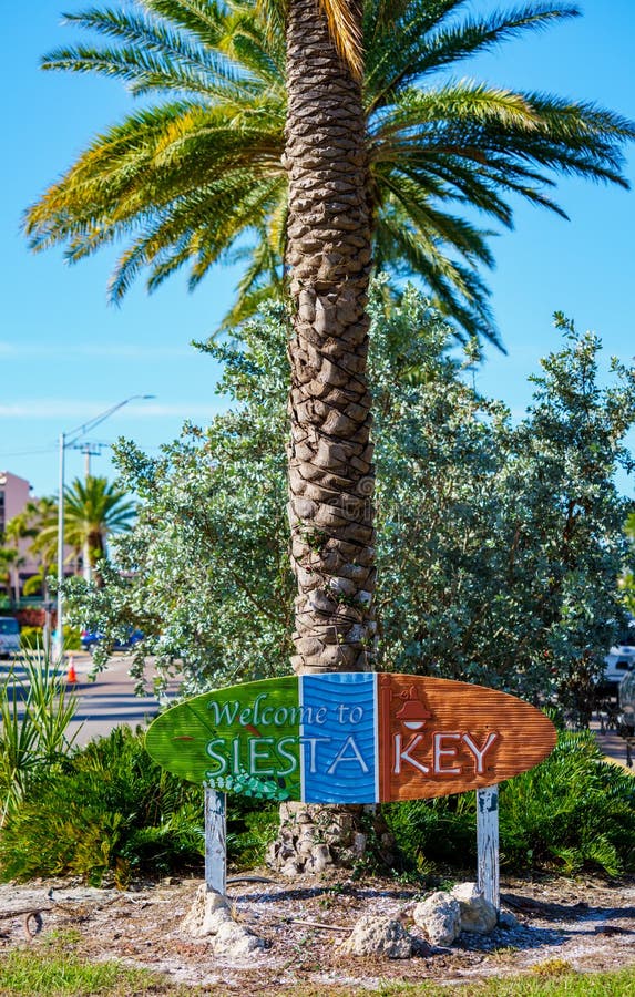 Welcome To Siesta Key Sign by Beach Editorial Stock Image - Image of ...