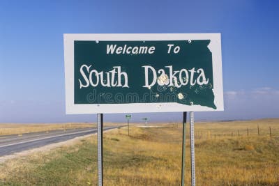 Welcome to South Dakota stock image. Image of motorway - 23169193
