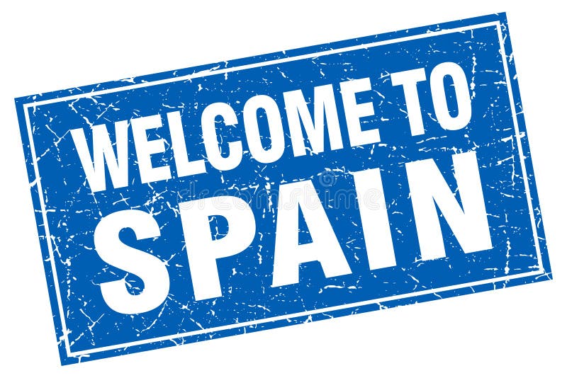 Welcome to Spain stamp stock vector. Illustration of sticker - 125011233