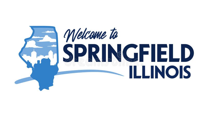 Welcome To Springfield Illinois with Beautiful Views Stock Illustration ...