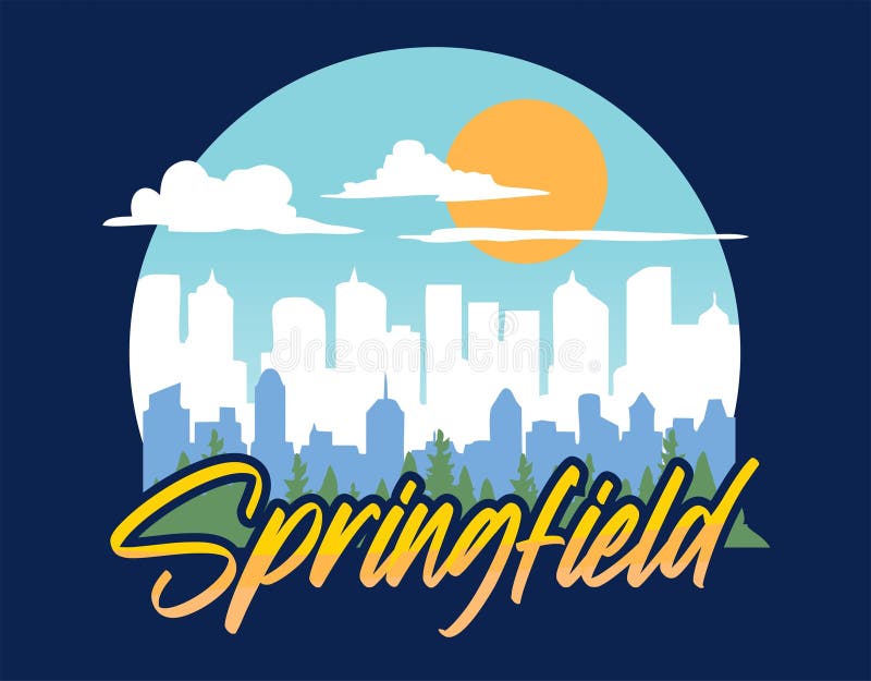 Welcome To Springfield Illinois with Beautiful Views Stock Vector ...