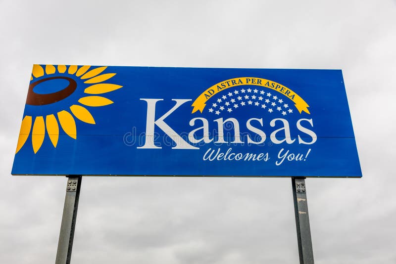 Welcome To the State of Kansas - Roadsign Editorial Image - Image of ...