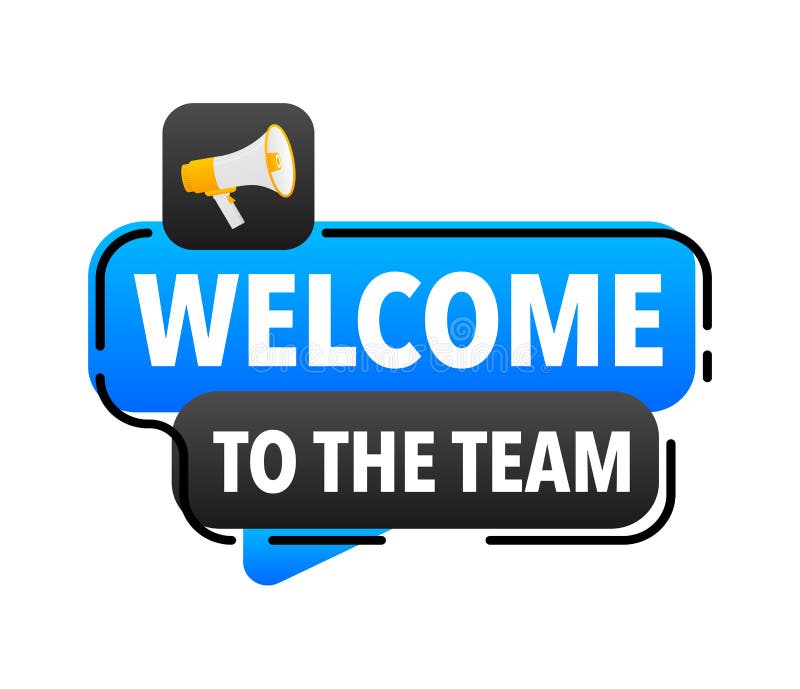 Welcome To the Team Announcement Megaphone Label. Loudspeaker Speech ...