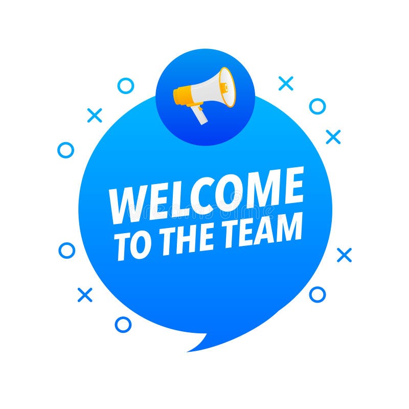 Welcome To the Team Announcement Megaphone Label. Loudspeaker Speech ...