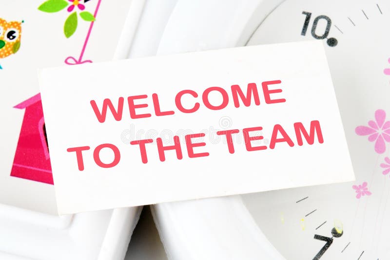WELCOME TO the TEAM Text Written on a White Card Stock Photo - Image of ...