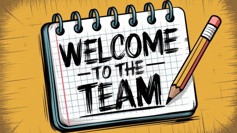 Welcome To the Team Written on Notepad with Pencil on Yellow Background ...