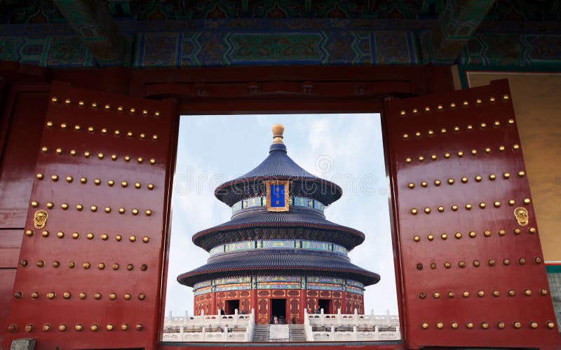 Welcome To Temple of Heaven Stock Image - Image of angle, exterior ...