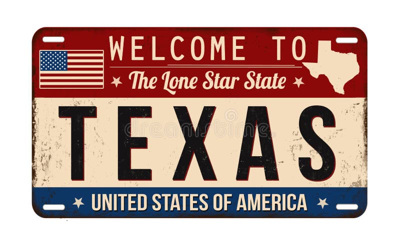 Welcome To Texas Vintage Rusty License Plate Stock Vector ...