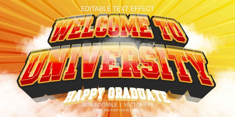 Welcome To University Vector Text Effect with Modern Style Design Stock ...