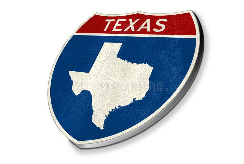 Welcome To US State of Texas - Road Sign Design Stock Illustration ...