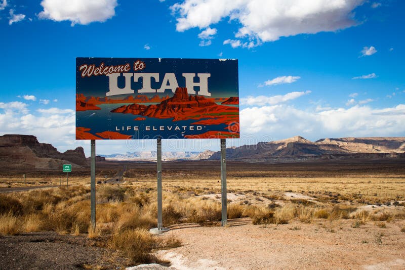 Welcome to Utah Sign stock image. Image of state, mountains - 37516889
