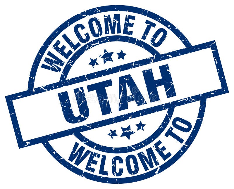 Utah Blue Grunge Round Vintage Stamp Stock Vector - Illustration of ...