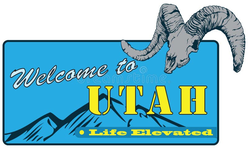 Welcome to Utah stock vector. Illustration of cartoon - 91084292