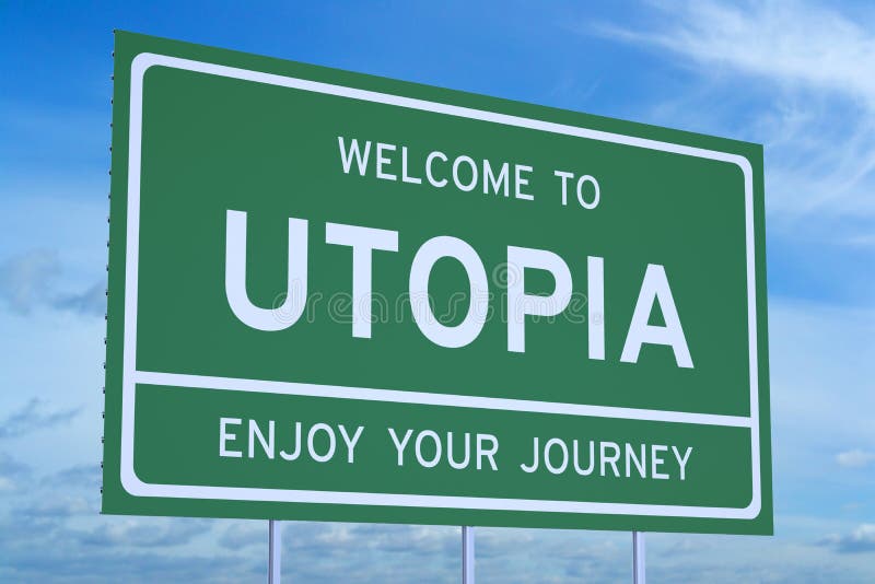 Welcome to Utopia concept stock illustration. Illustration of abstract ...