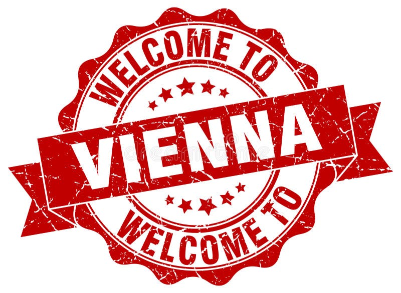 Welcome to Vienna seal stock vector. Illustration of location - 119091253