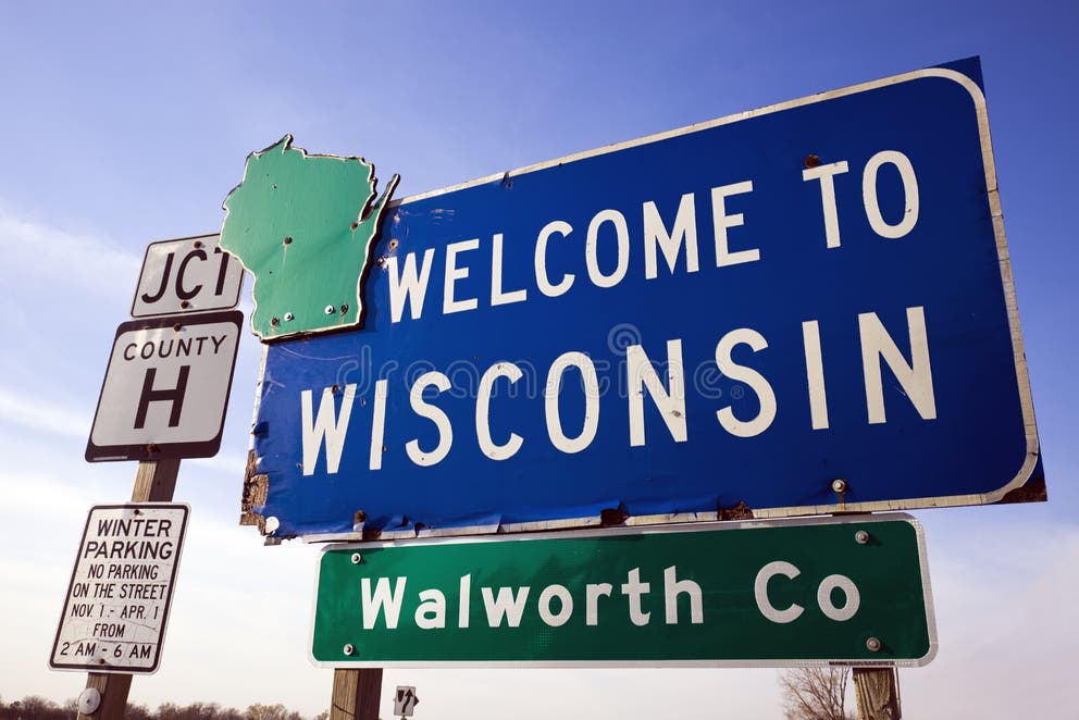Welcome to Wisconsin stock photo. Image of road, walworth - 11795278