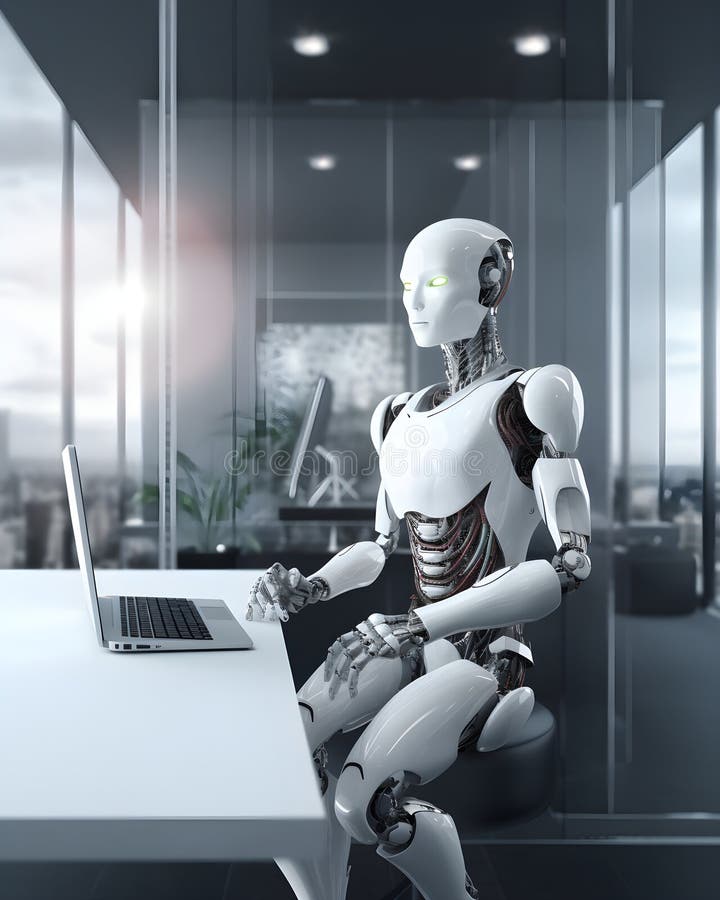 The Robotic Colleague - an Office Worker of the Future Stock ...