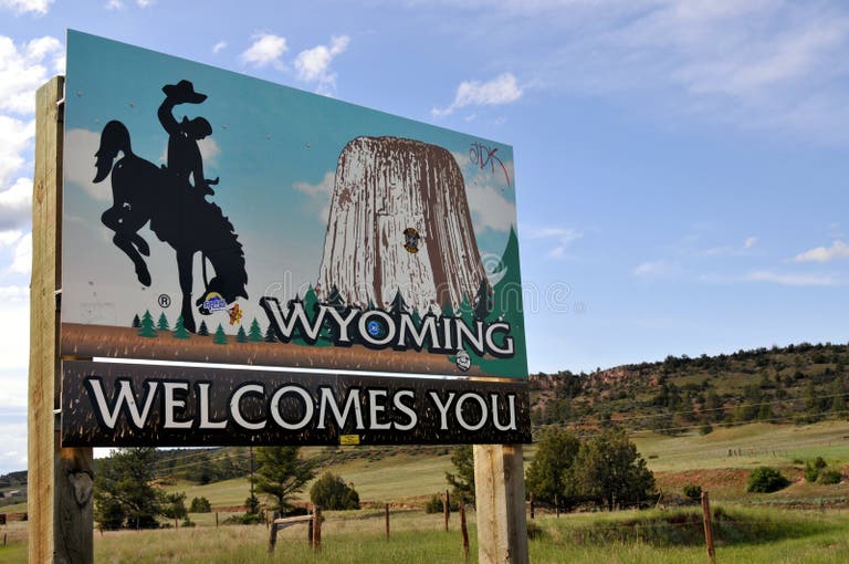 Welcome To Wyoming State Sign Stock Photos - Free & Royalty-Free Stock ...