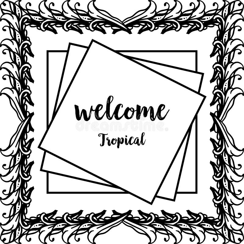 Welcome Tropical of Template, Flowers and Leaves, Various Design Card ...