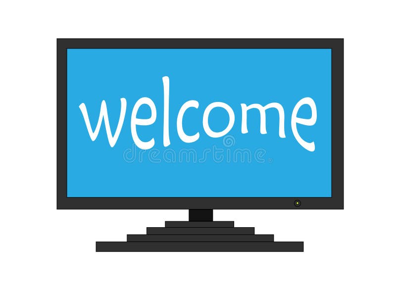 Welcome on TV screen stock vector. Illustration of welcome - 14908285
