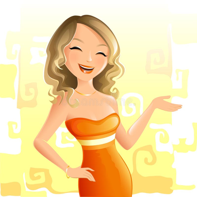 Welcome stock vector. Illustration of woman, standing - 13155293