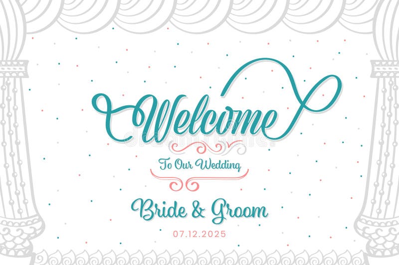 Welcome Wedding Signature. Flat Decorative Lettering Vector Design ...