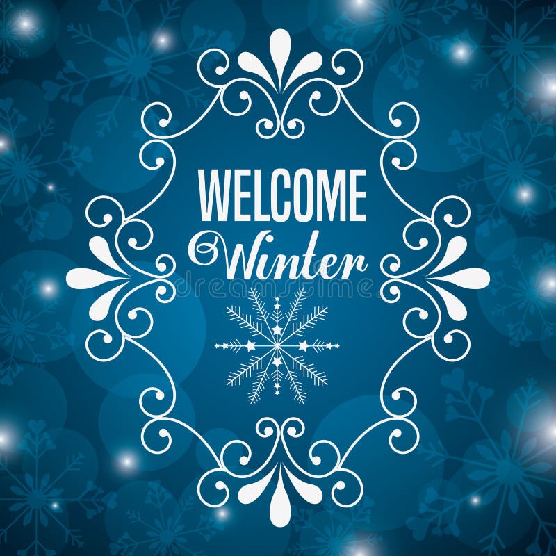 Welcome winter design stock illustration. Illustration of snowflake ...