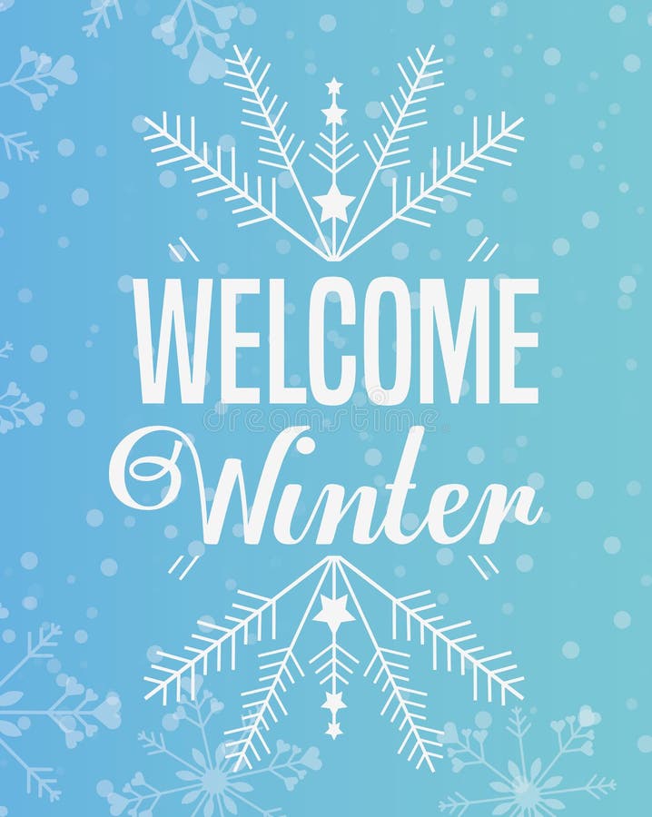 Welcome winter design stock illustration. Illustration of poster - 62470622