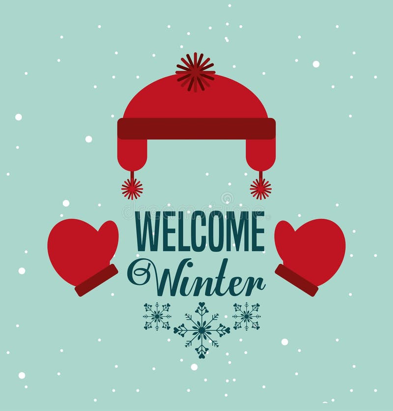 Welcome winter design stock vector. Illustration of background - 63090288