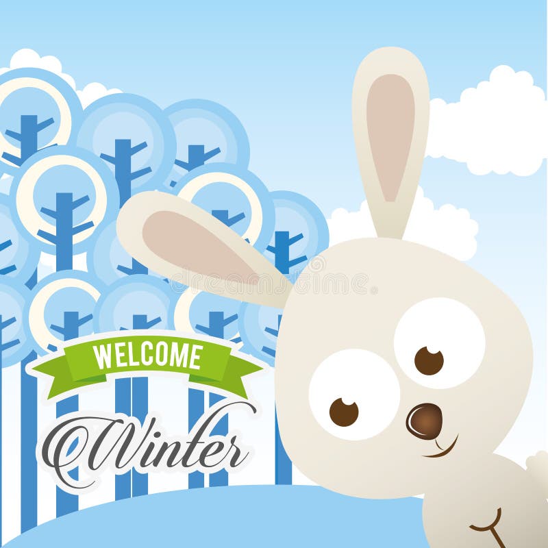 Welcome winter design stock vector. Illustration of card - 63090259