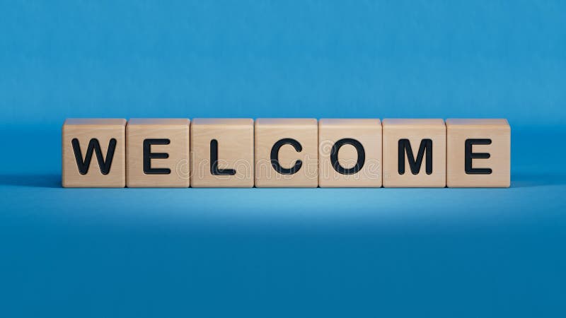 Welcome on Wooden Cubes. Business. Strategy Stock Illustration ...