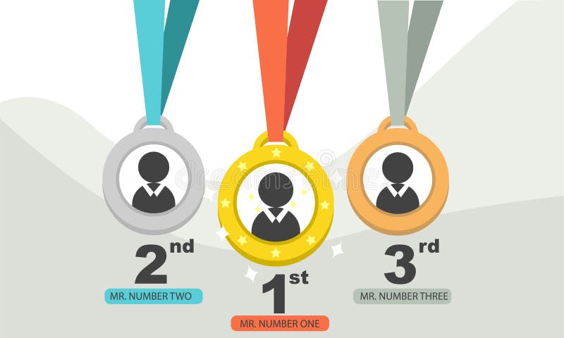 Gold Medal Reward 1st 2nd 3rd Vector Illustration Stock Vector ...