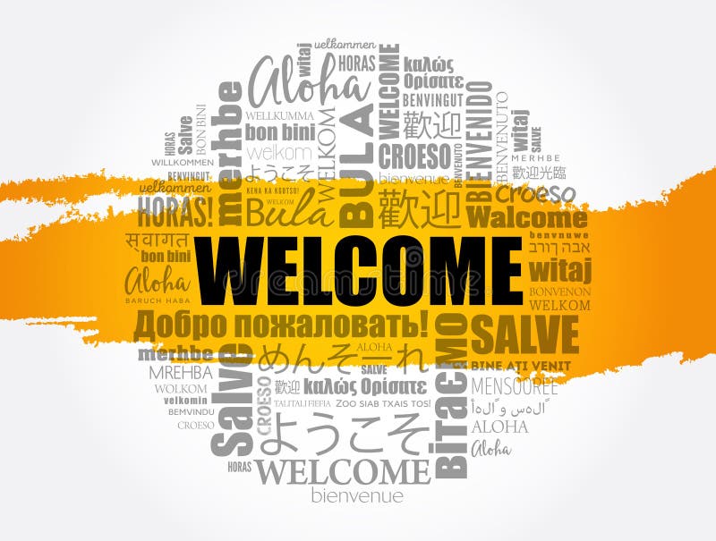 WELCOME Word Cloud in Different Languages, Conceptual Background Stock ...