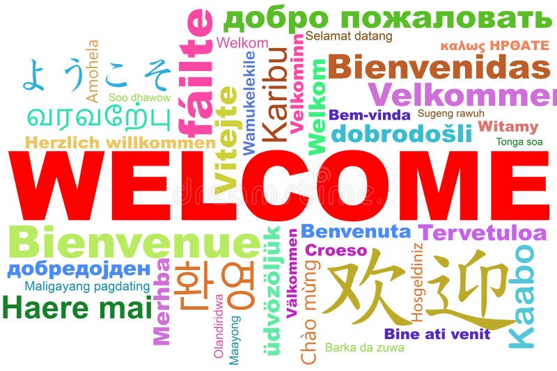 Welcome Word Cloud in Different Languages Stock Illustration ...