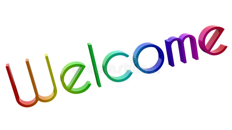Welcome Word 3D Rendered Text with Bold Font Illustration Colored with ...