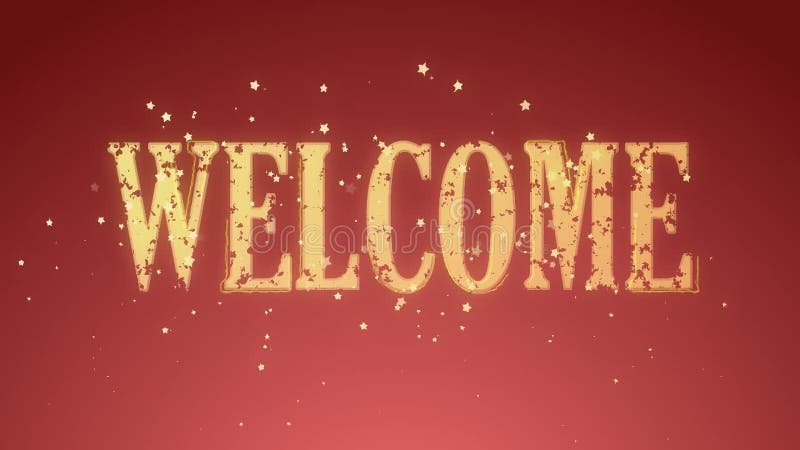 Welcome Word Text in Red Colour Flocking Effect Stock Video - Video of ...
