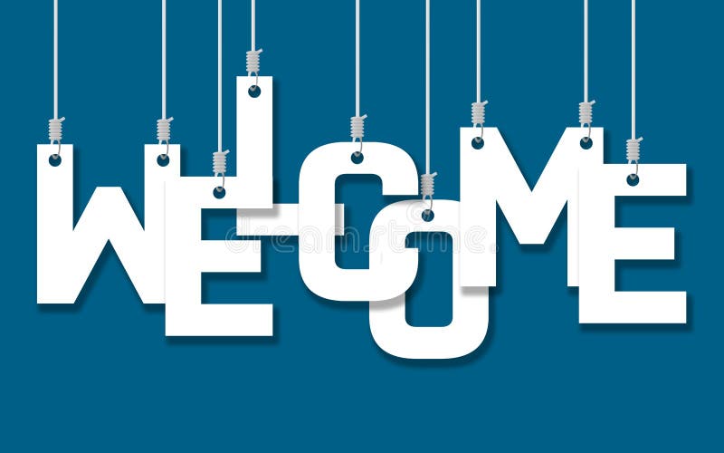 Welcome word hang on ropes stock illustration. Illustration of customer ...