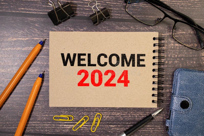 Welcome 2024 Words on Chalk Board. New Year Concept Stock Image - Image ...