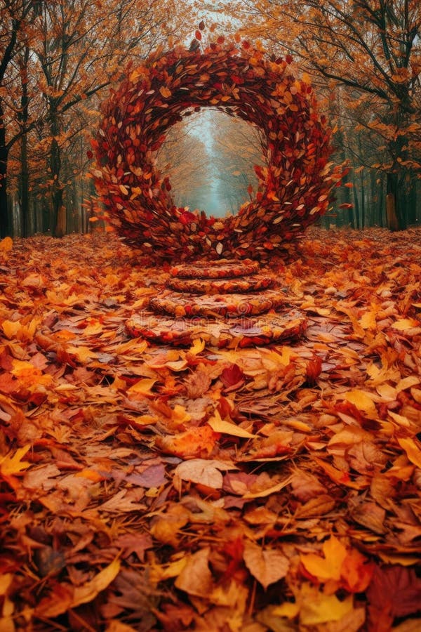 Welcome Written in Leaves during Autumn Stock Illustration ...