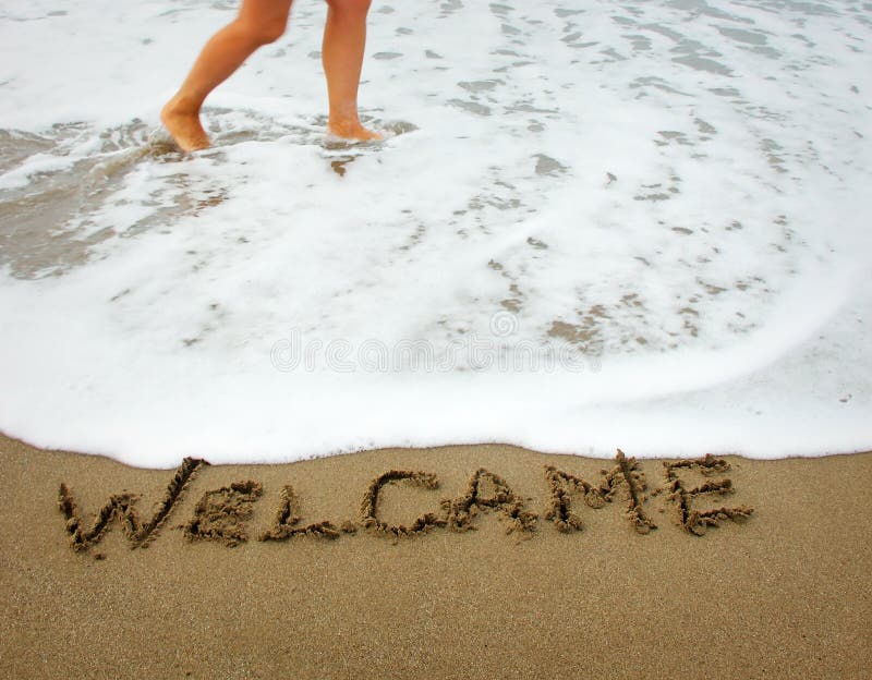 Welcome stock image. Image of water, subtropical, sand - 38976793