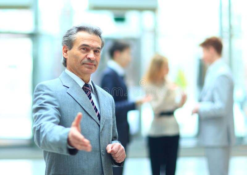 Welcoming Business Man Ready To Handshake Stock Image - Image of ...