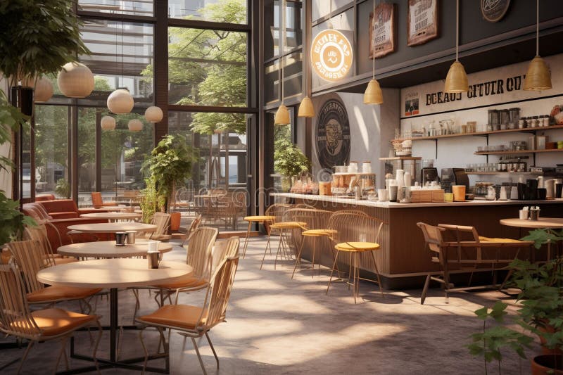 Welcoming Community Coffee Shop Serving As a Hub Stock Illustration ...