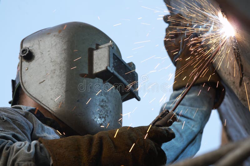 Welder at work stock photo. Image of work, metal, flame - 1102456