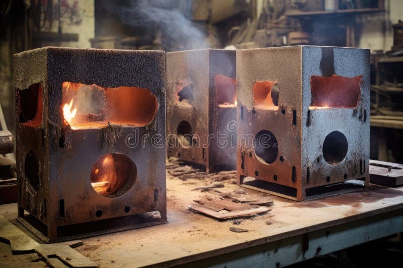 Welded Metal Pieces Cooling Down after Process Stock Image - Image of ...