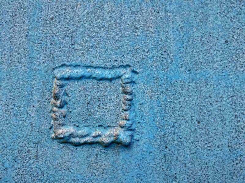 Welded Patch To Cover a Hole in a Blue Metal Plate Stock Photo - Image ...