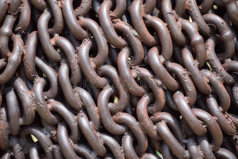 Welded Rusty Chain Making Sculpture. Stock Photo - Image of links ...