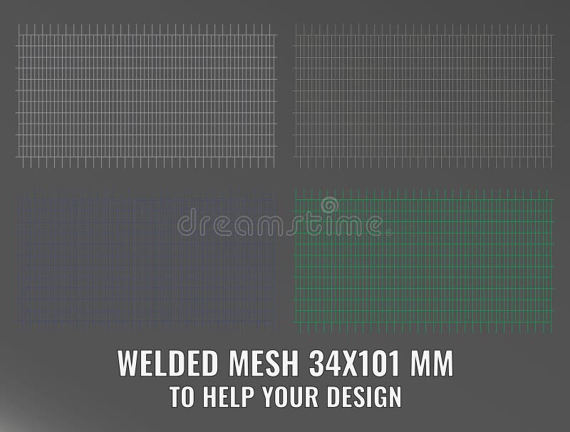 Welded Steel Mesh, Metal 34X101 MM. Vector Realistic Lattice Made of ...