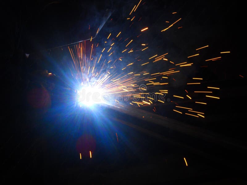 Arc Welder with Welding Sparks Stock Photo - Image of manual, working ...