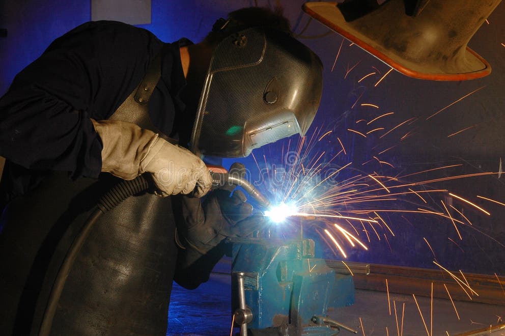 The welder stock photo. Image of blue, factory, smoke - 18237358
