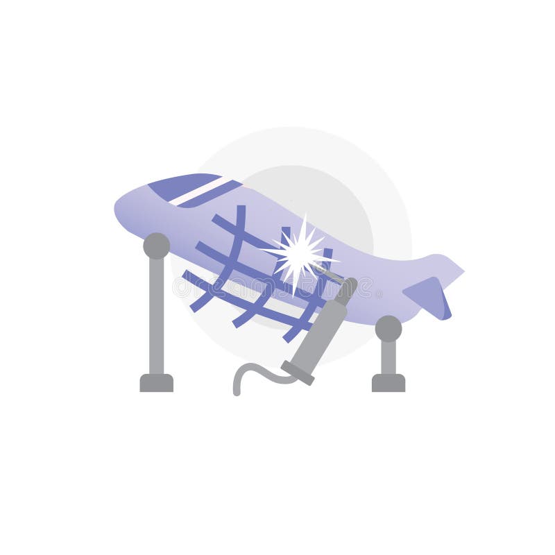 Flat Icon of Fuselage Welding Stock Vector - Illustration of brand ...
